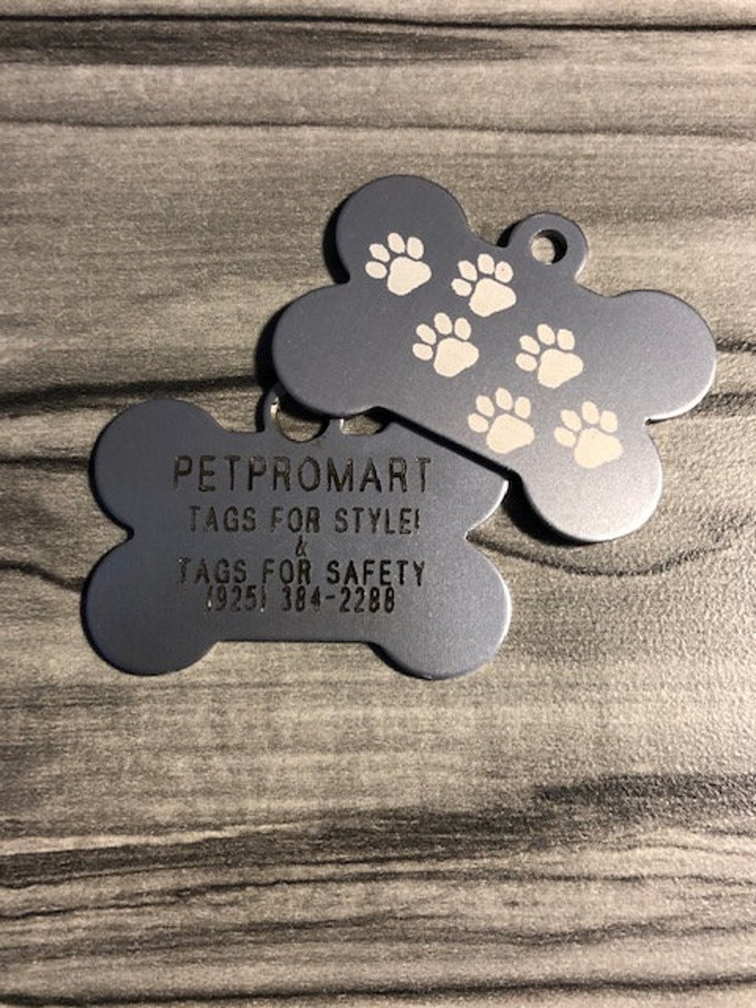 Walking Paw Bone Dog Tag | Custom Personalized Engraving Pet ID Tag ...