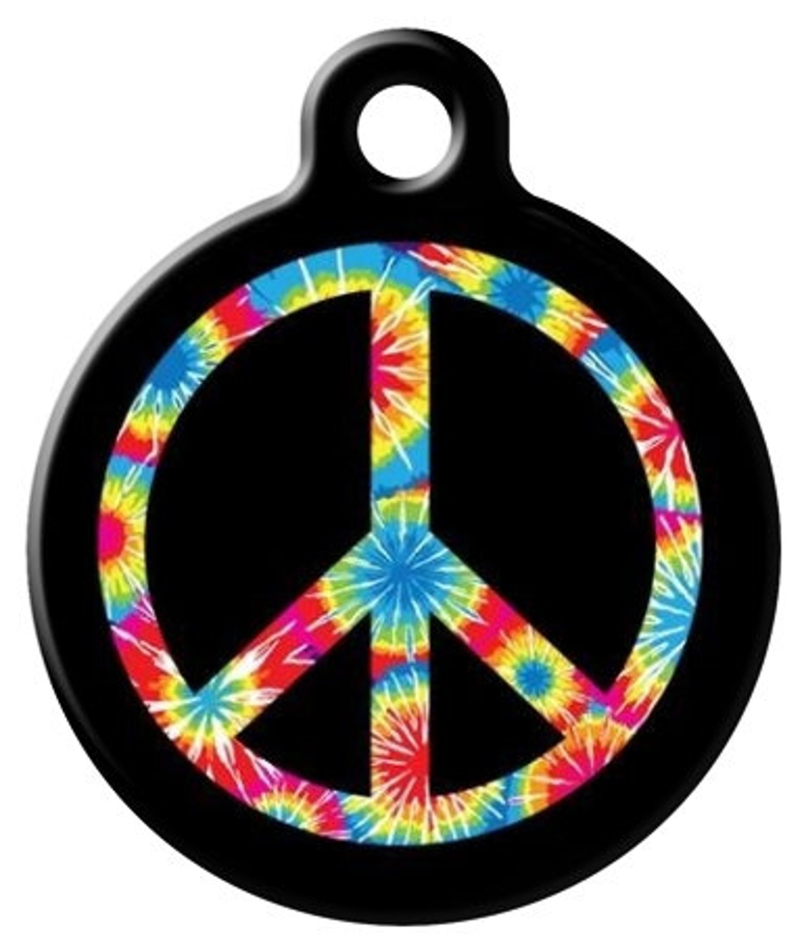 Tie Dye Peace Symbol Pet ID Tag Tag Designer Art Tags | Etsy