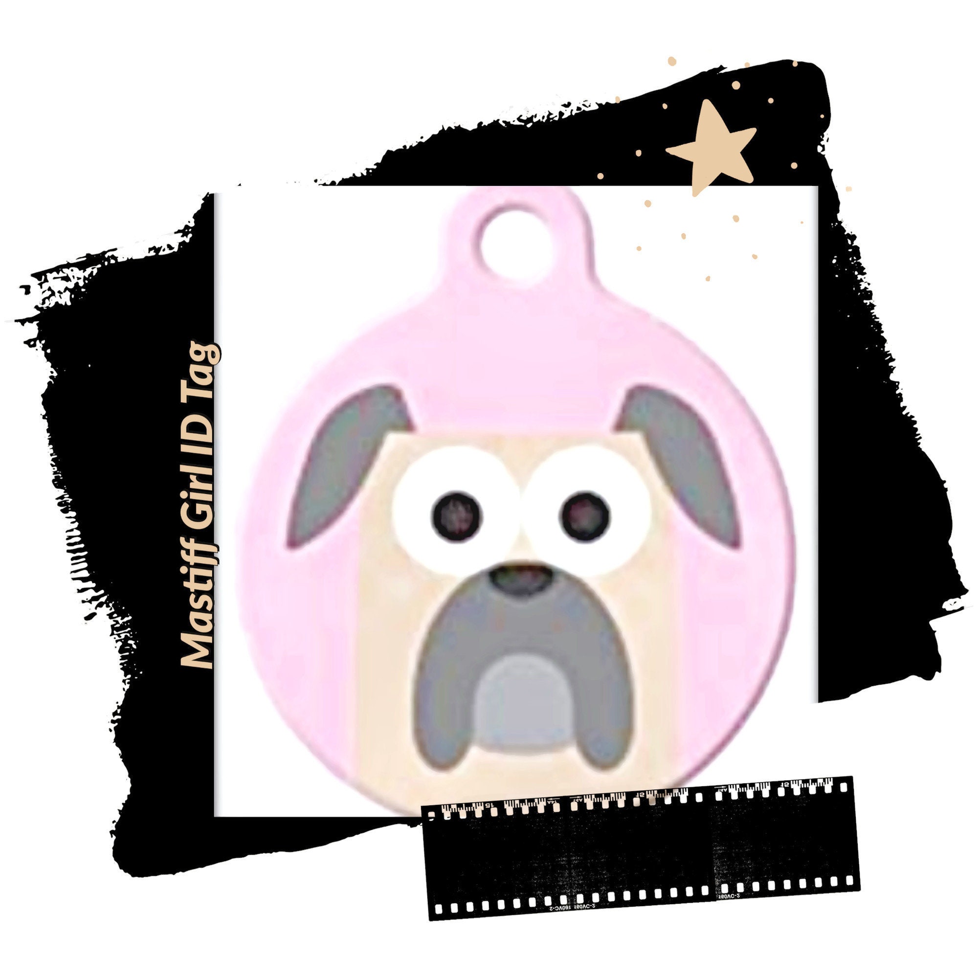 Mastiff Love Juice Pet ID Tag | Funny Art Tags | Blue for Boy ID Tag or ...