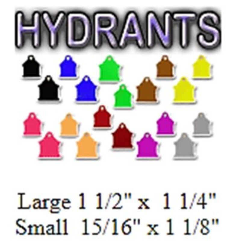 Hydrant Pet ID Tags Custom Diamond Engraved Premium Aluminum - Etsy