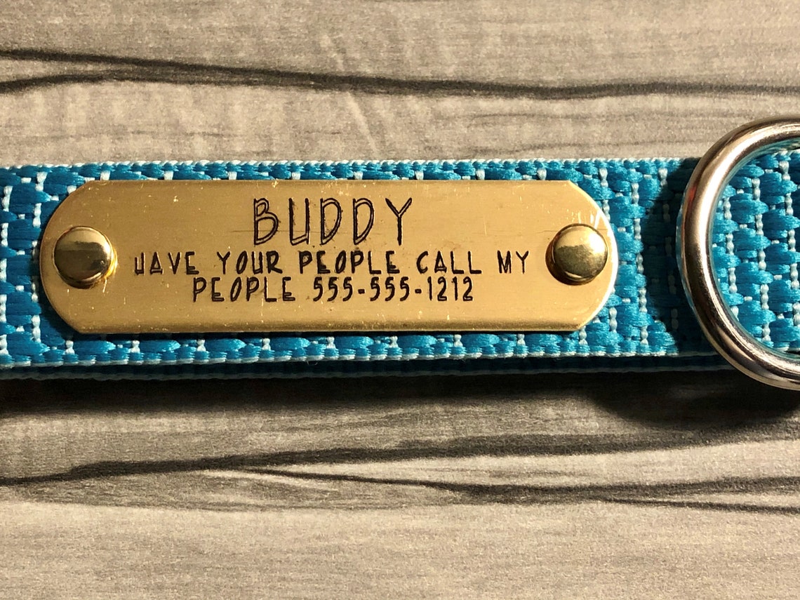 Personalized Brass Rivet Tags Collar Pet ID Tag Dog Tag - Etsy
