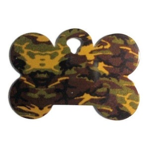 Designer Camo Bone Tags | Personalized Engraved Camouflage Bone Pet ID ...