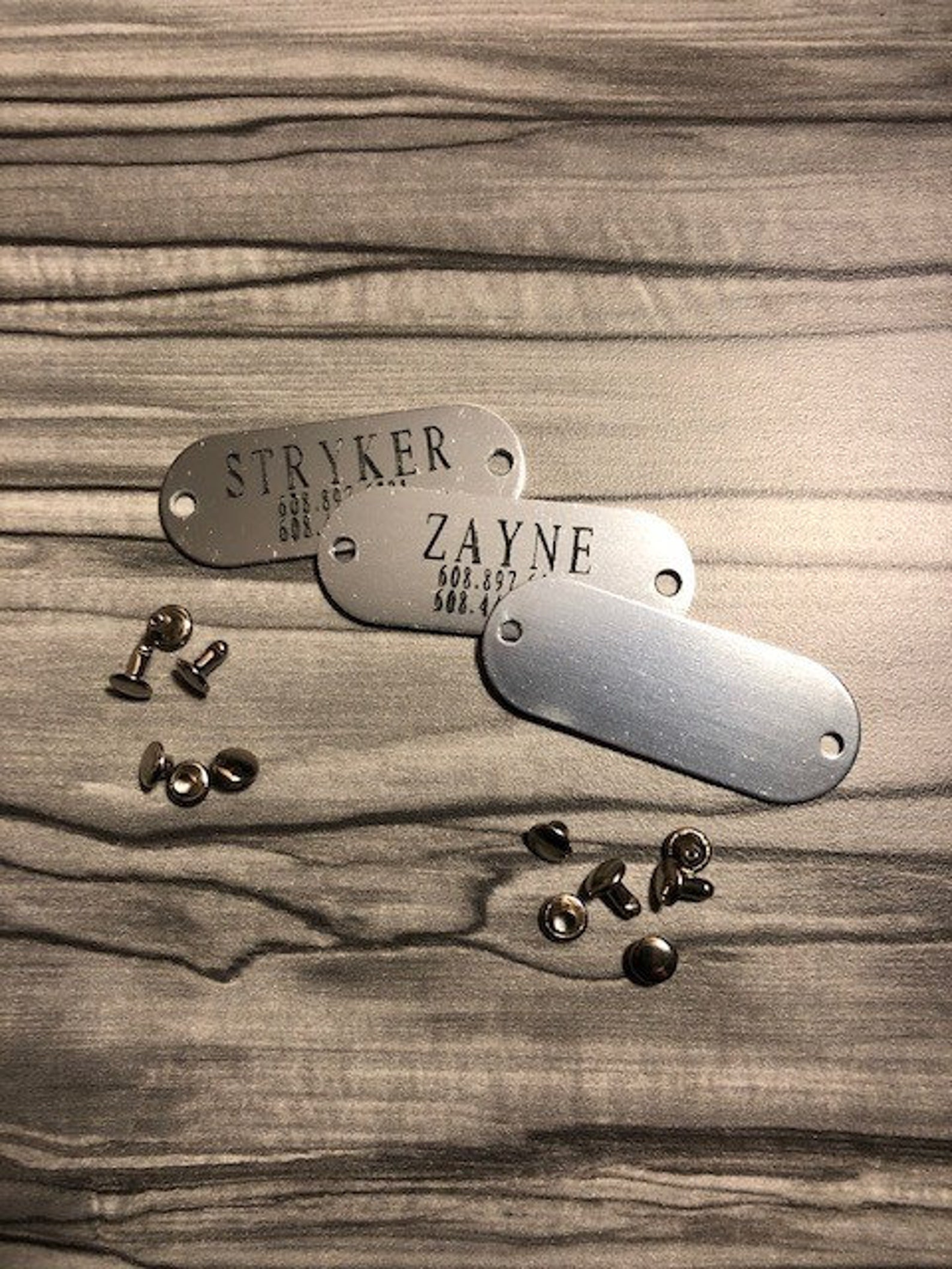 Premium Aluminum Silver Rivet Tags Custom Personalized - Etsy