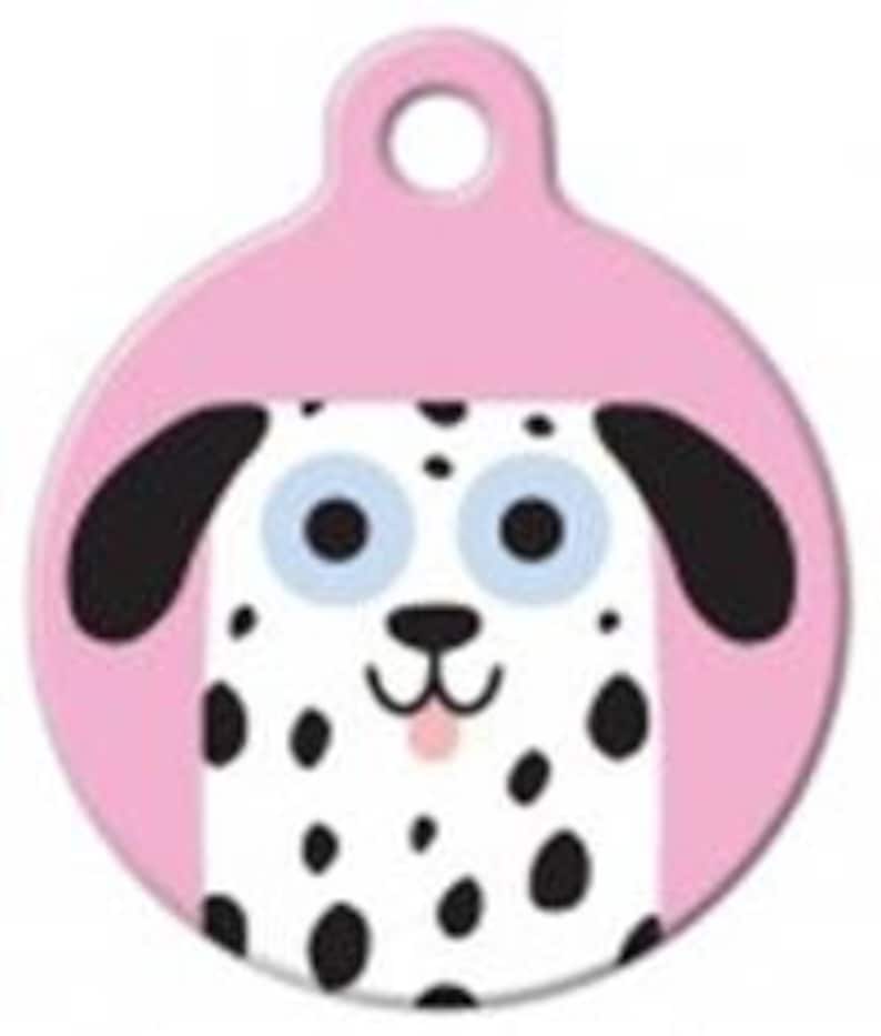 Dalmatian Polka Dot Pet ID Tag Funny Art Tags Blue Boy ID | Etsy