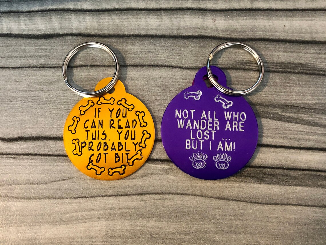 Funny Sayings Pet ID Tags - Etsy