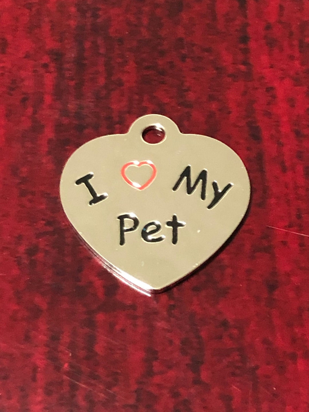 Personalized Heart Pet ID Tag, Polished Nickel, Made in USA - Etsy