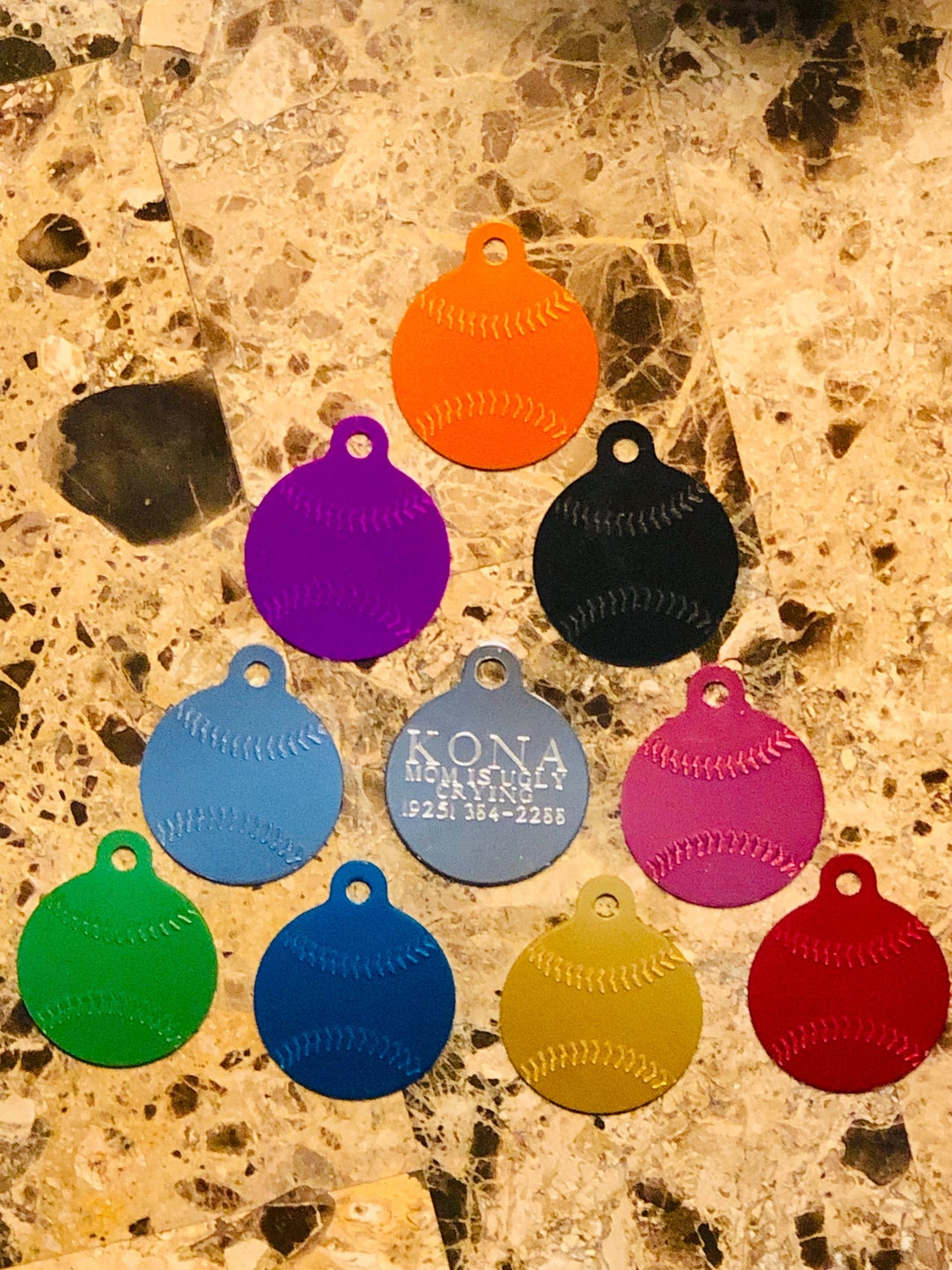 All American Baseball Tag With Optional Silencer | Baseball Pet ID Tag ...