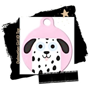 Dalmatian Polka Dot Pet ID Tag | Personalized Art Tag - Etsy