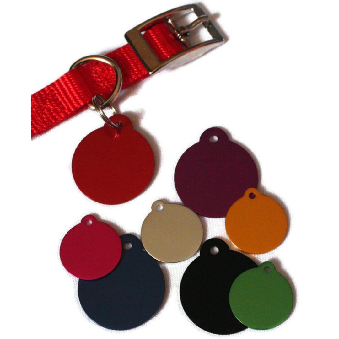 Custom Engraved Personalized Pet ID Tag Circle | Dog Tag | Cat Tag ...