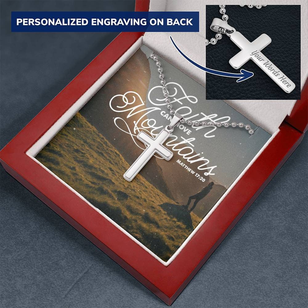 Personalized Cross Necklace Scripture Necklace Matthew - Etsy