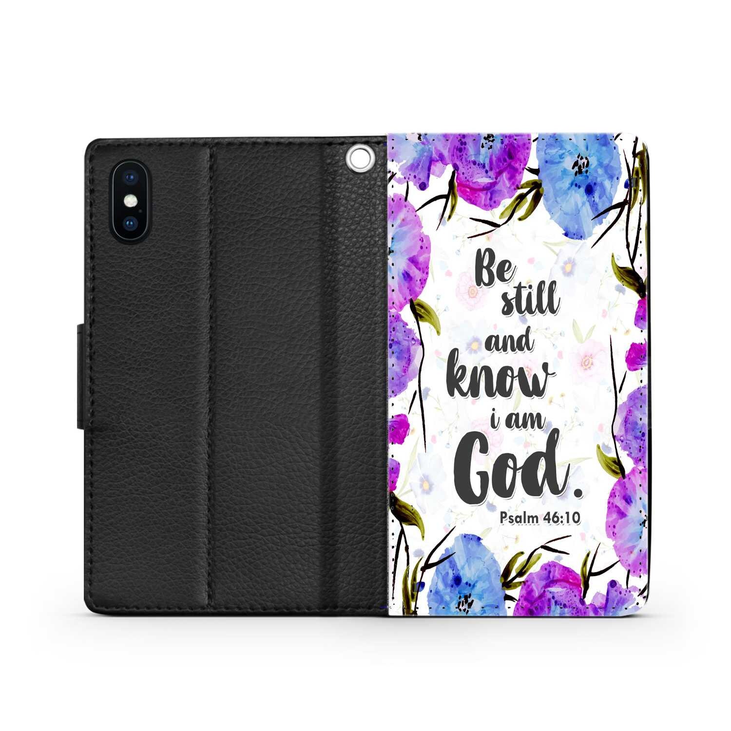 Christian Phone Case, Wallet Phone Case, Psalm 46:10, Scripture Phone ...