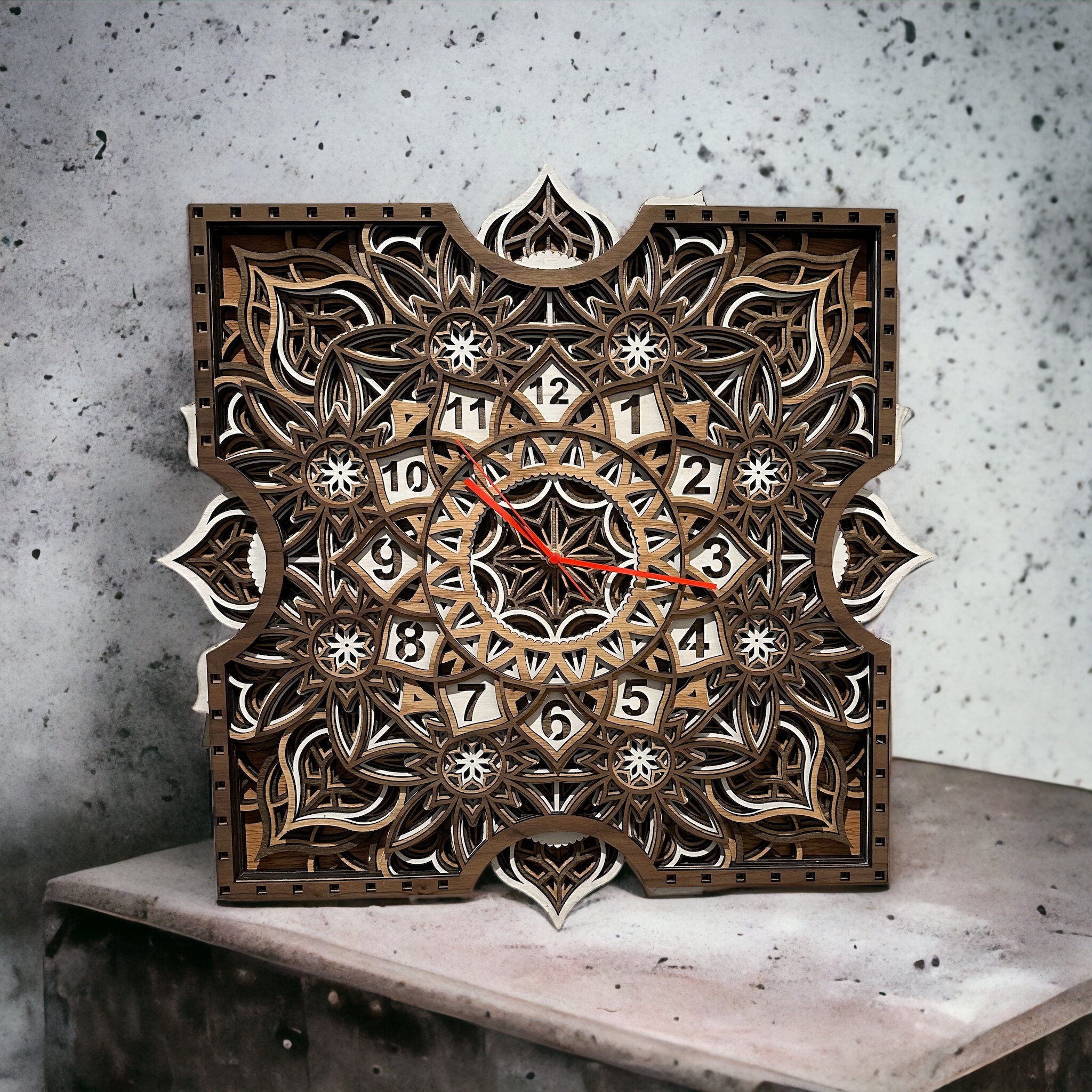 7layer Art Laser Cut Wall Clock - Etsy