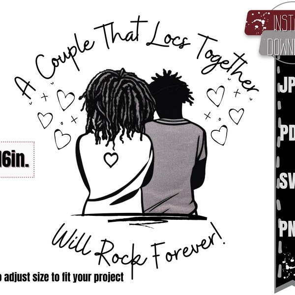 Black Couple Locs Art - Etsy