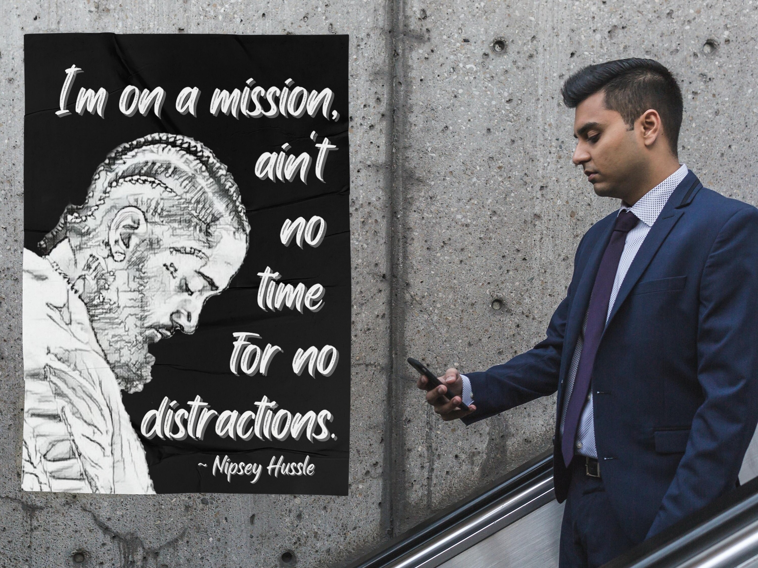 Inspirational Art Printable: Nipsey Hussle Abstract Portrait With ...