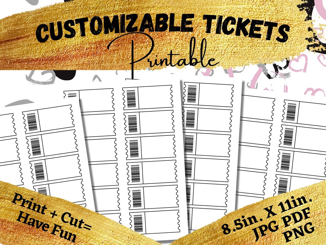 Ephemera Printable Scrapbooking Ticket Template PDF Download, Editable ...