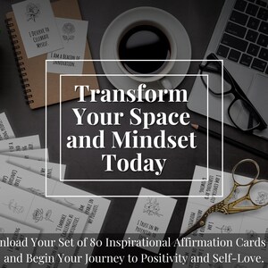 Printable Minimalist Floral Affirmation Cards, Black & White ...