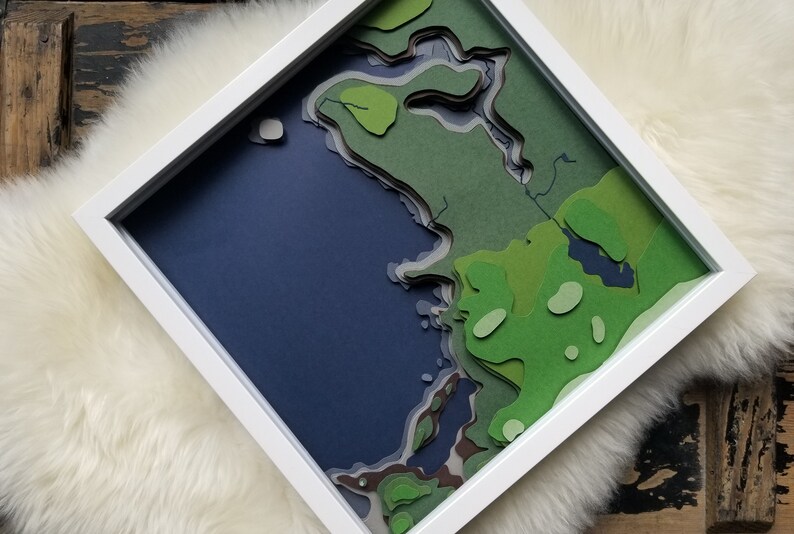 Papercut Topo Map of Hunt Lake Trail Whiteshell Provincial - Etsy Canada