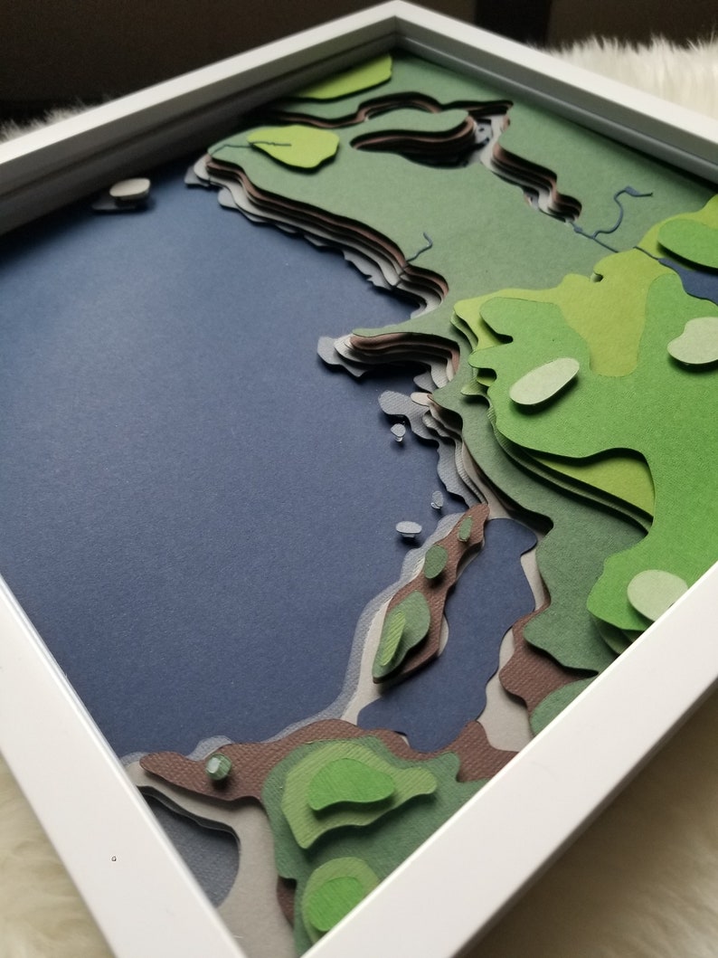 Papercut Topo Map of Hunt Lake Trail Whiteshell Provincial - Etsy Canada