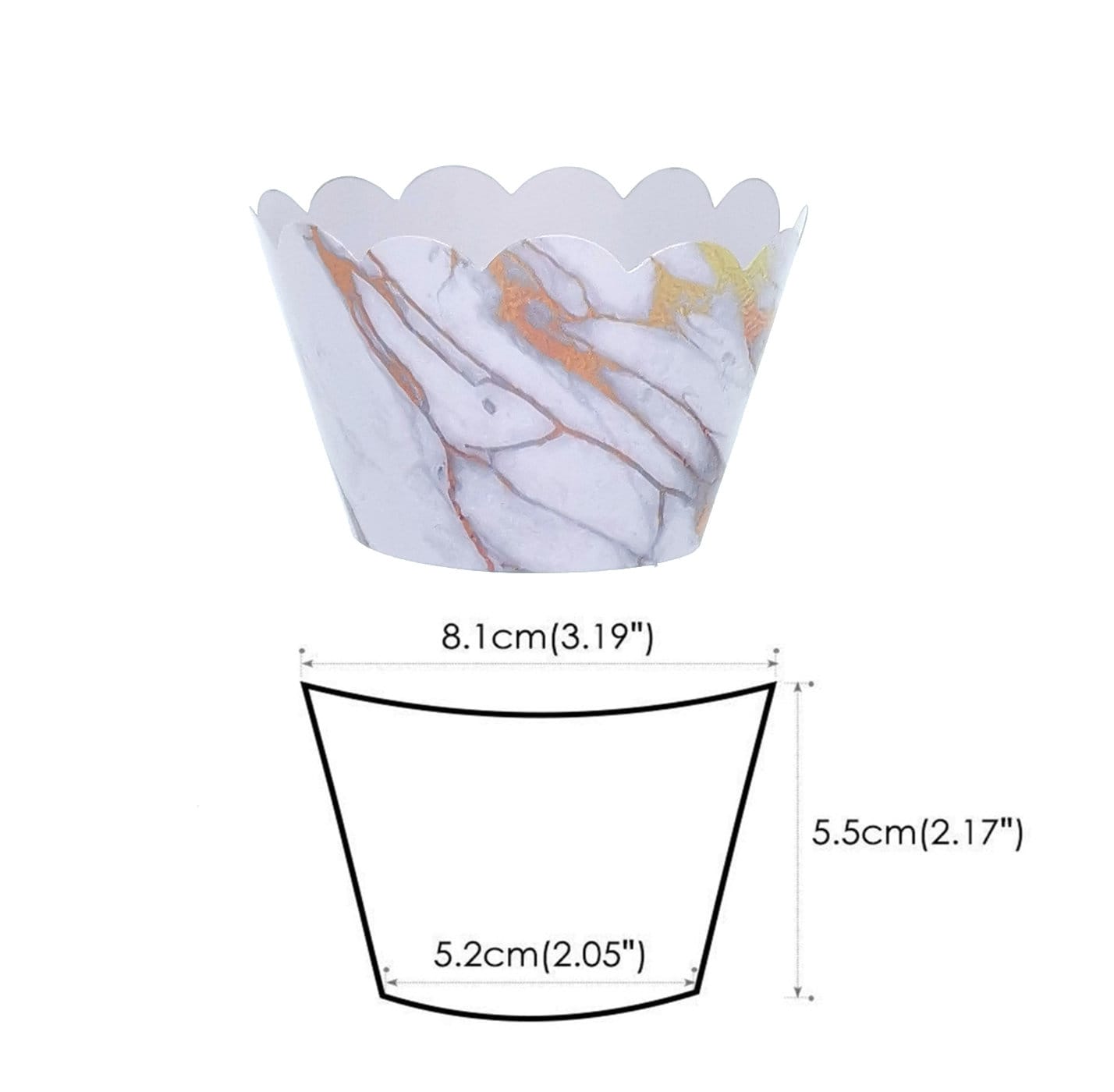 DIY Cupcake Liner Wrappers - Set of 24 Marble Print Cupcake/muffin ...