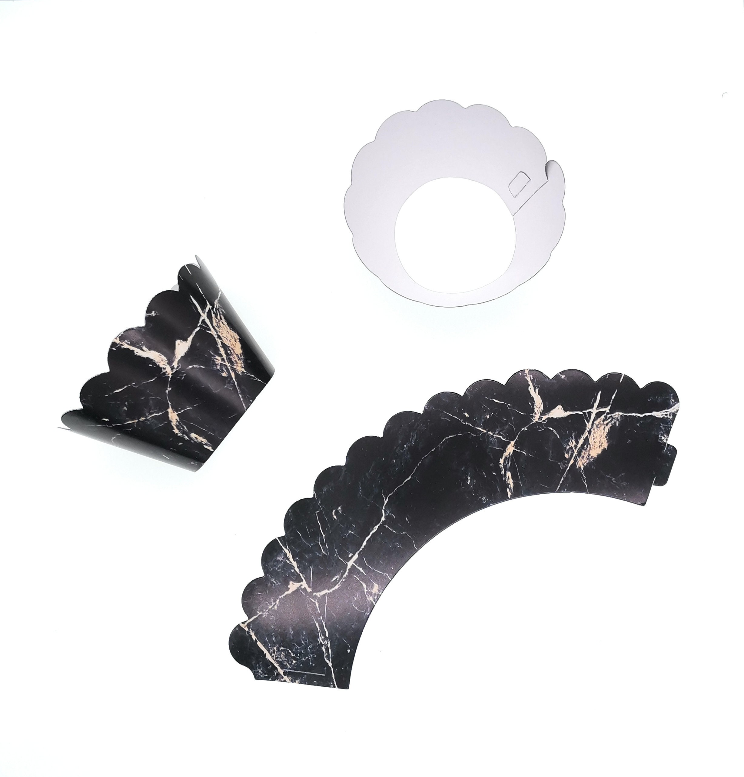 DIY Cupcake Liner Wrappers - Set of 24 Marble Print Cupcake/muffin ...