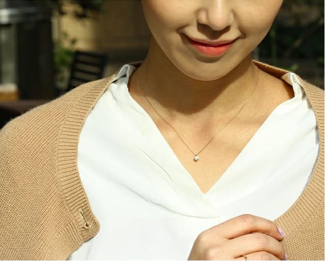 Single Diamond Necklace One Diamond Necklace 18k Gold 0.2ct - Etsy