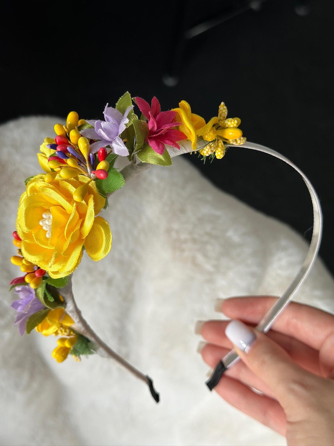 Handmade Ukrainian Flower Crown Vinok Vinok Floral Wreath Headband Hair ...