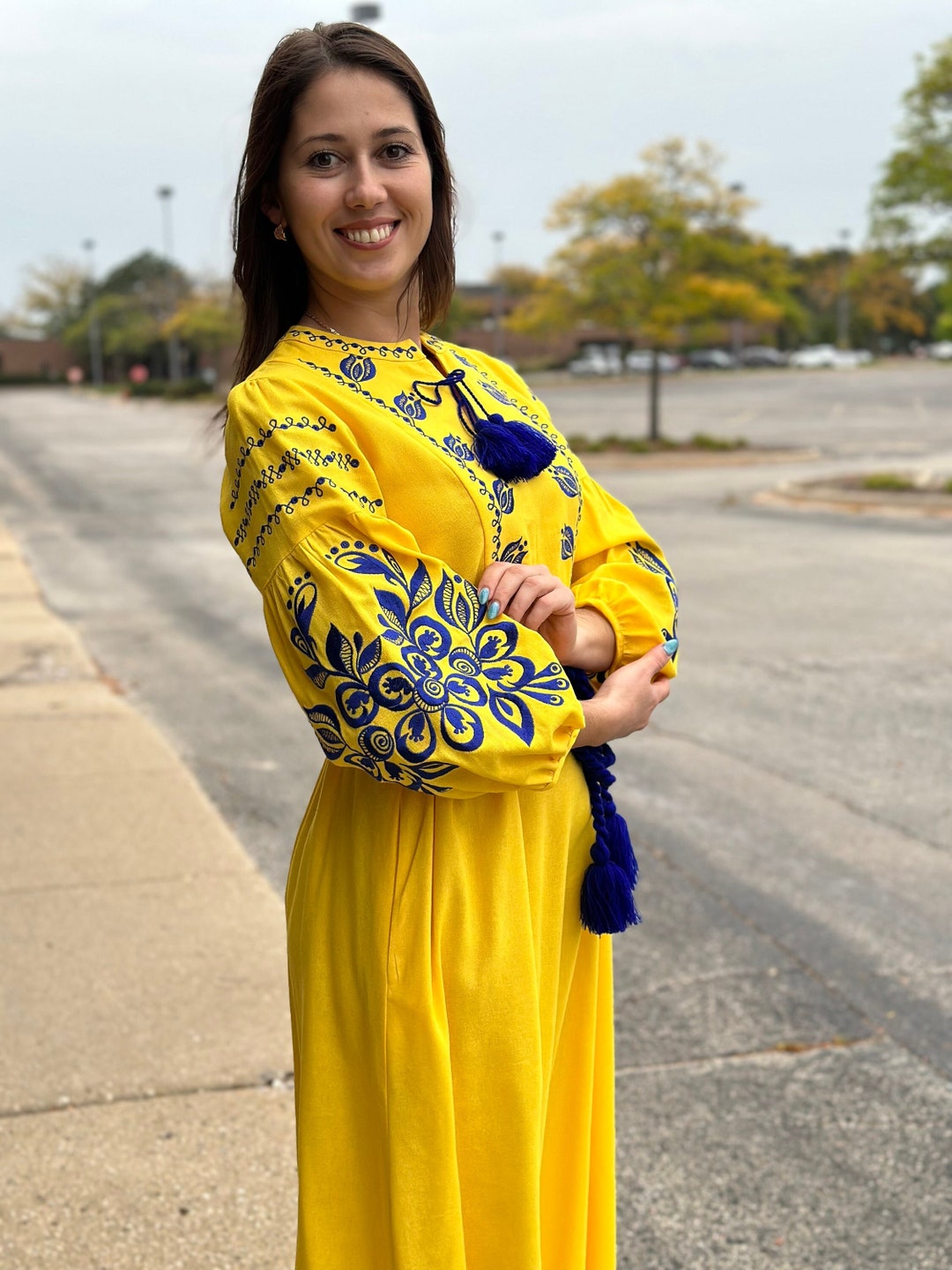 In USA NEW Dress Embroidered Dress Ukrainian Style Dress With ...