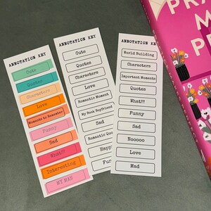Annotation Key Bookmarks set of 6 - Etsy