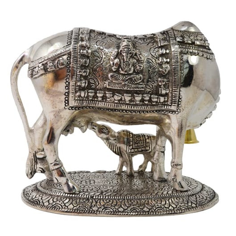 Kamdhenu Cow and Calf| Sacred Wish Cow| God Idols| Kamdhenu Statue ...