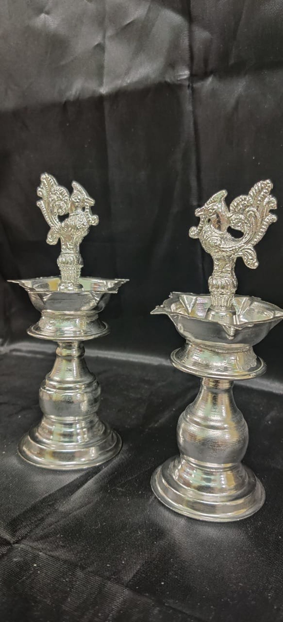 Peacock Diya|german Silver Oil Lamp| Return Gift| Metal Diya| Hand ...