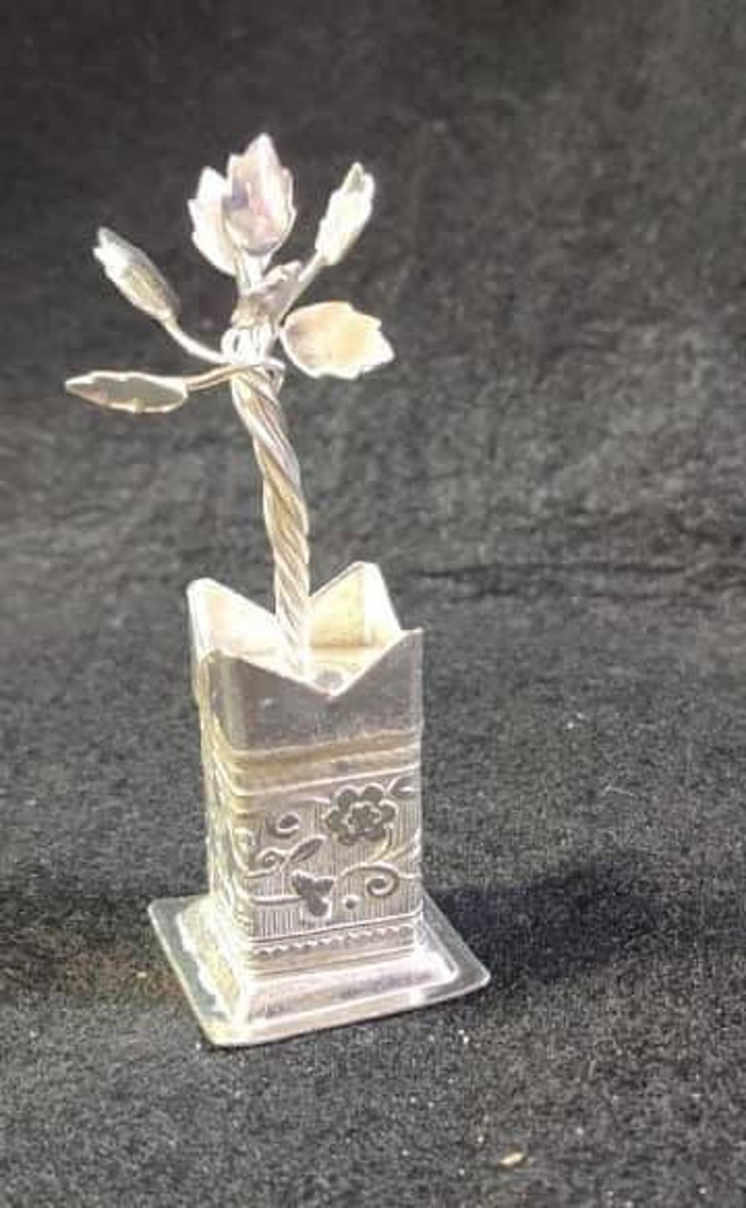 German Silver Tulsi Potgerman Silver Tulsi Plant for Pooja Gift Home ...