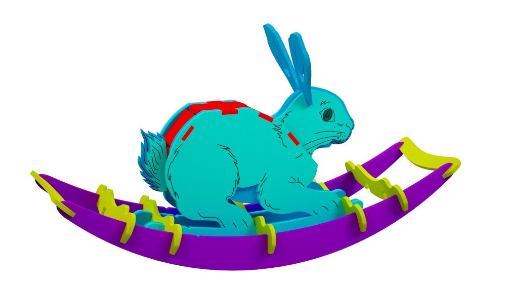 Rabbit Rocking Horse, Suitable for Mass Production, Design for Laser ...