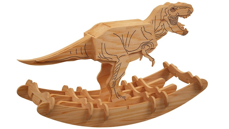 Trex Rocking Horse, Suitable for Mass Production, Design for Laser CNC ...