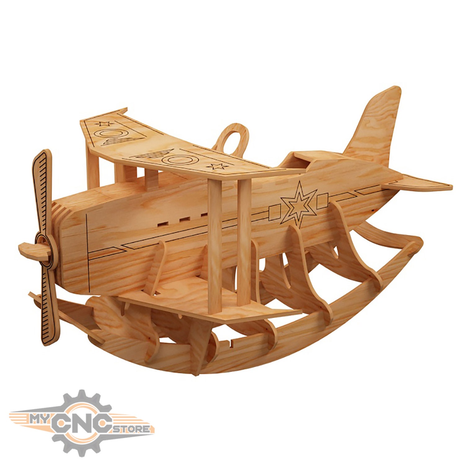 Bi Plane Rocking Horse, Suitable for Mass Production, Design for Laser ...
