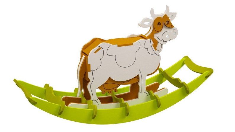 Cow Rocking Horse, Suitable for Mass Production, Design for Laser CNC ...
