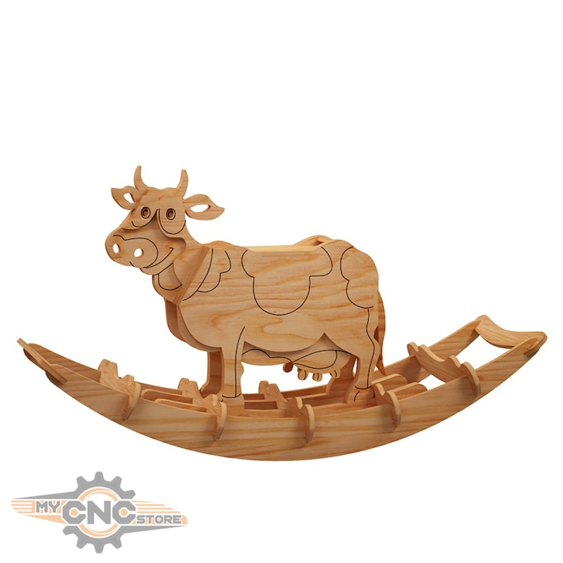 Cow Rocking Horse, Suitable for Mass Production, Design for Laser CNC ...