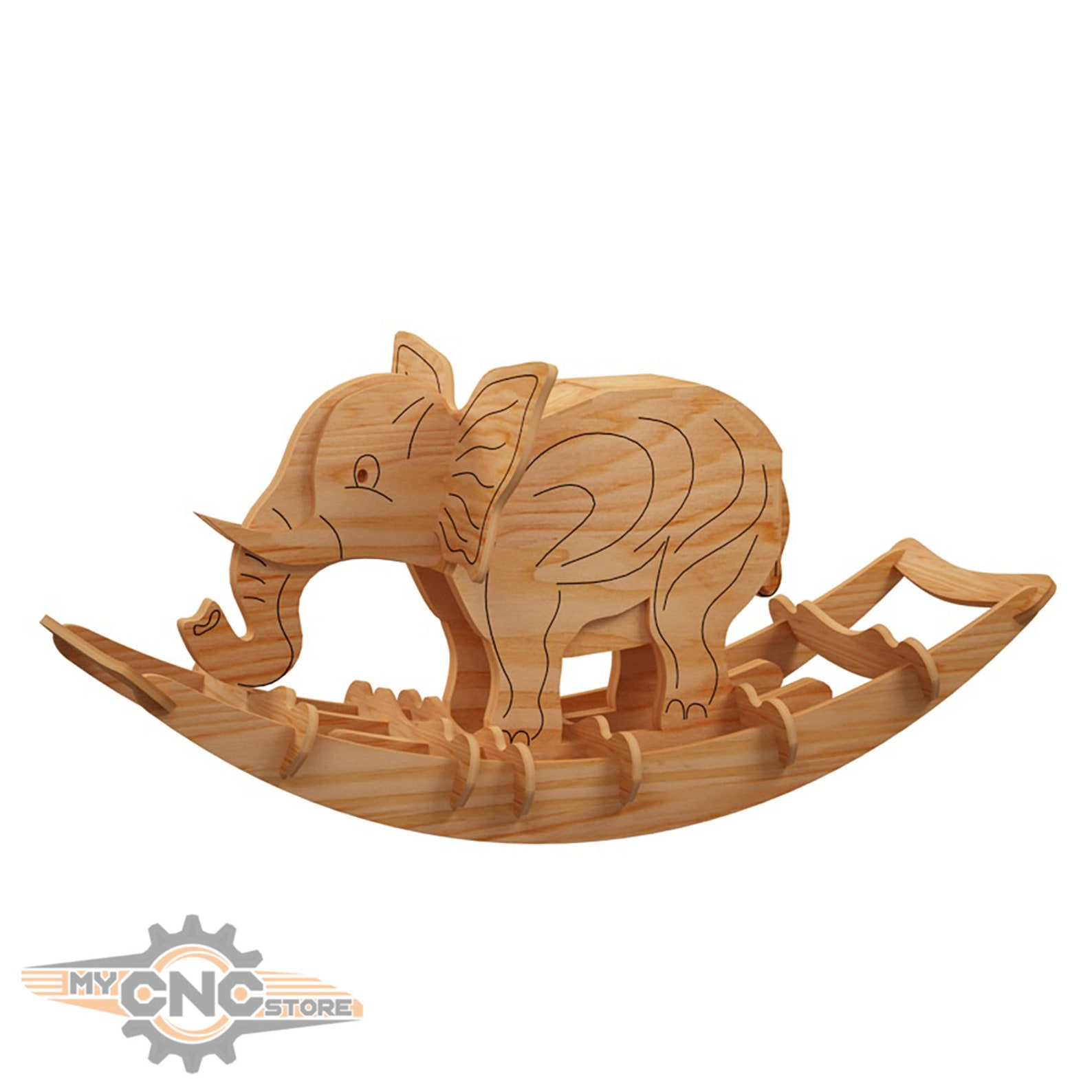 Elephant Rocking Horse, Suitable for Mass Production, Design for Laser ...