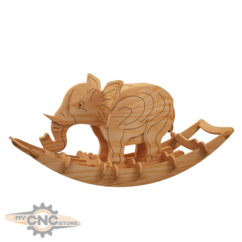 Elephant Rocking Horse, Suitable for Mass Production, Design for Laser ...