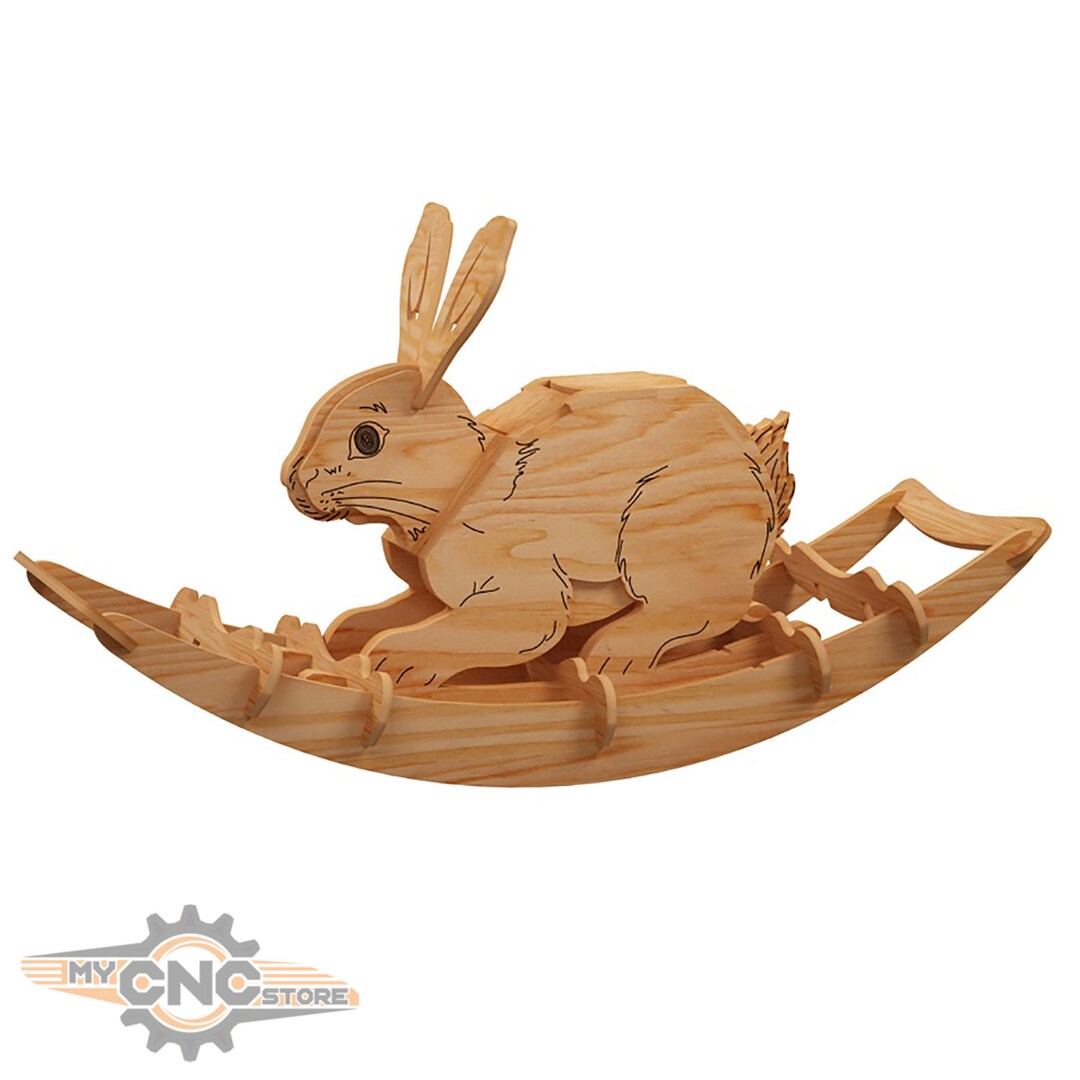 Rabbit Rocking Horse, Suitable for Mass Production, Design for Laser ...