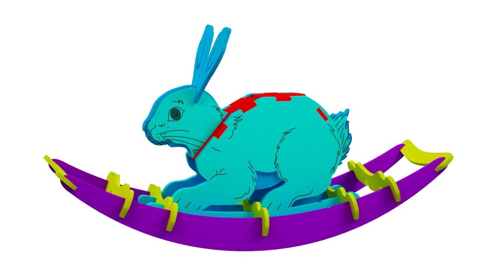 Rabbit Rocking Horse, Suitable for Mass Production, Design for Laser ...