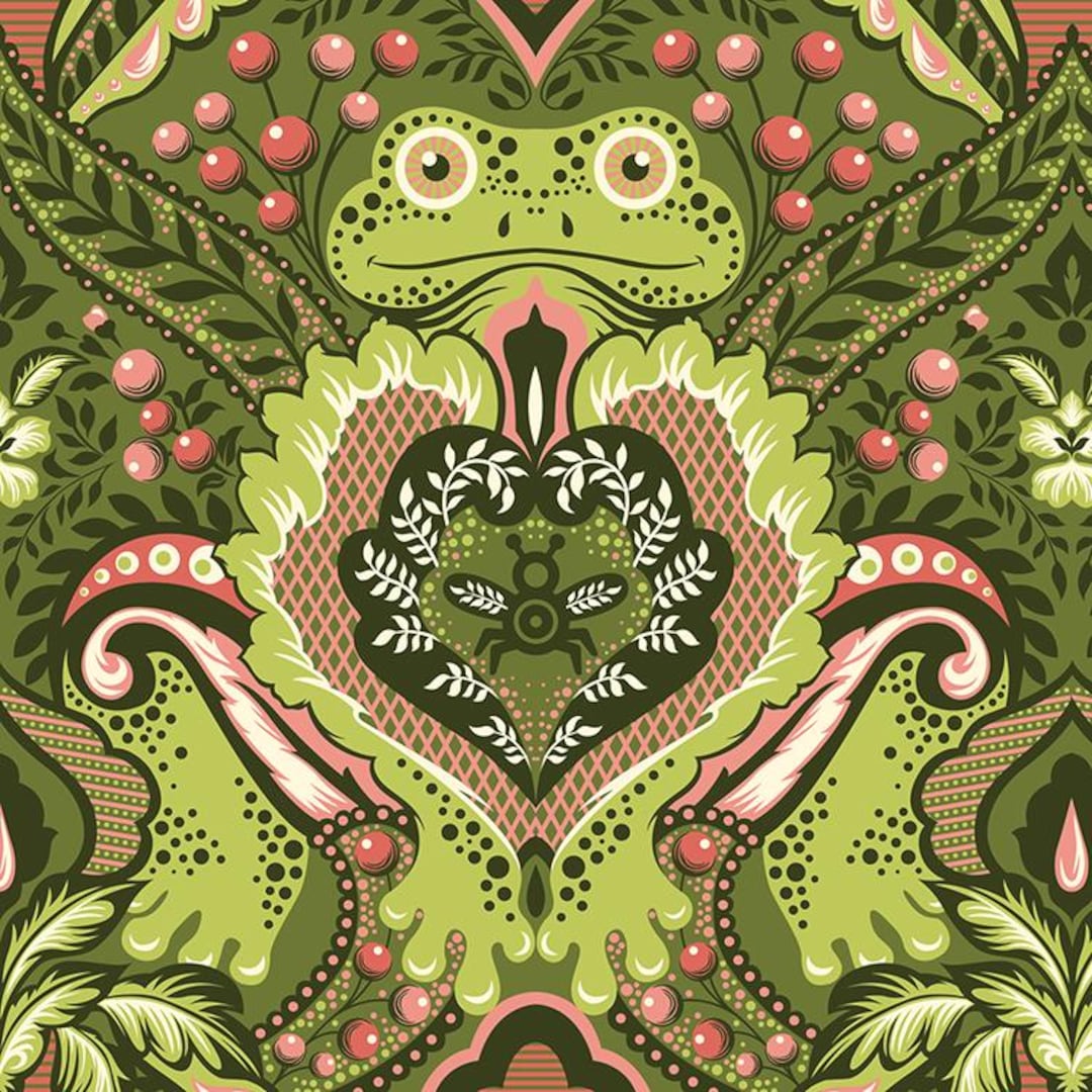 OOP Tula Pink Prince Charming Frog Prince Olive FQ 18" X 22" - Etsy