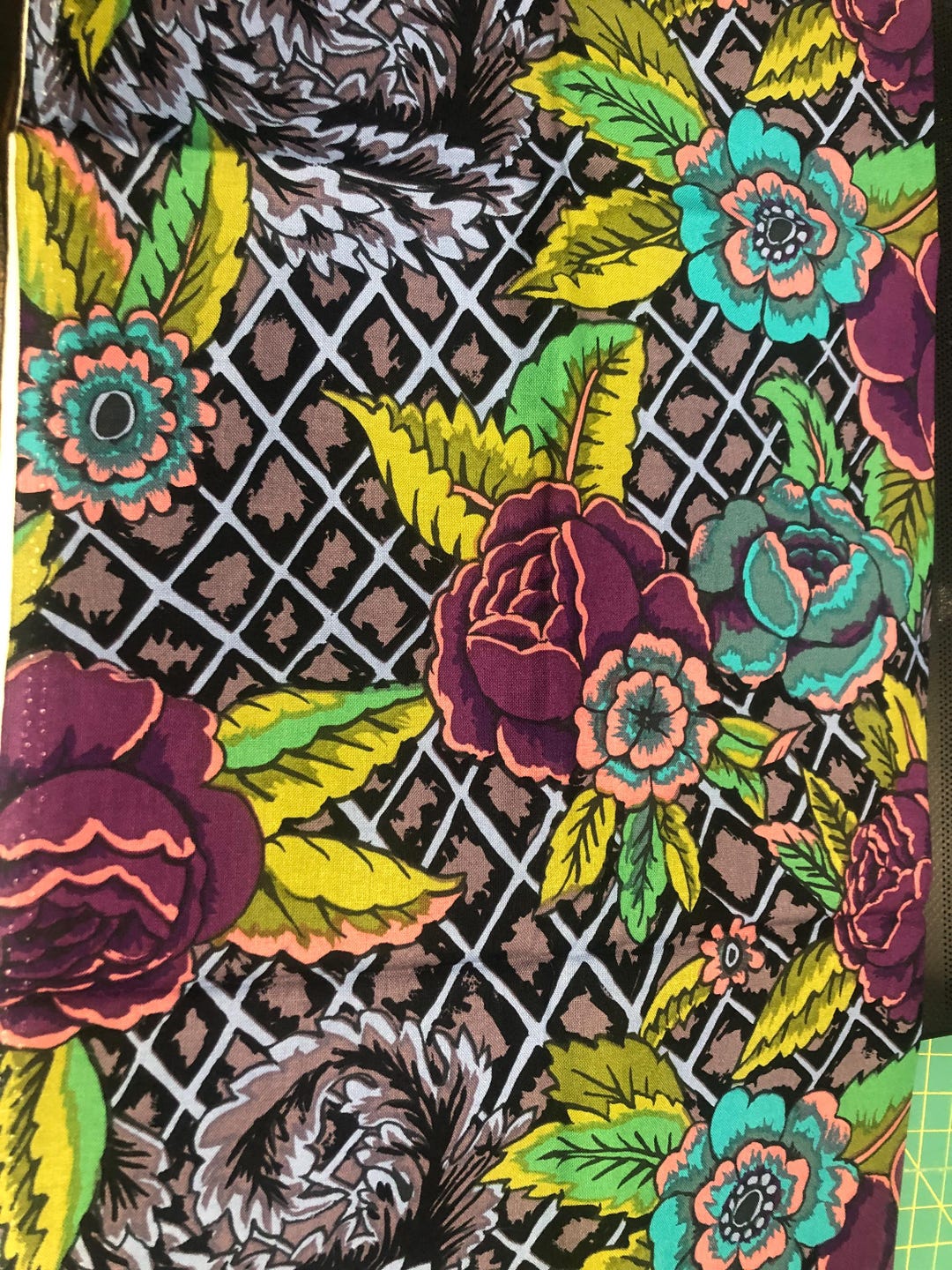 OOP Kaffe Fassett GP47 Burnt Wood Rose Midnight FQ - Etsy