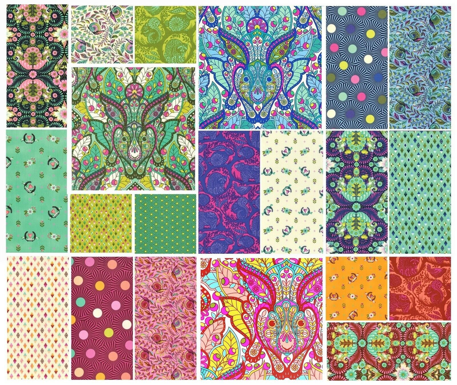 OOP Tula Pink Slow and Steady Full Collection (25) - FQ PACK 18" X 22 ...