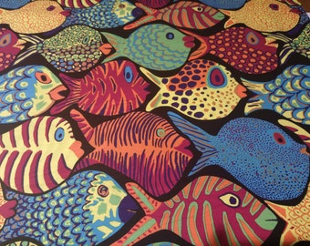 Kaffe Fassett Collective Brandon Mably BM51 Shoal black Fabric for ...