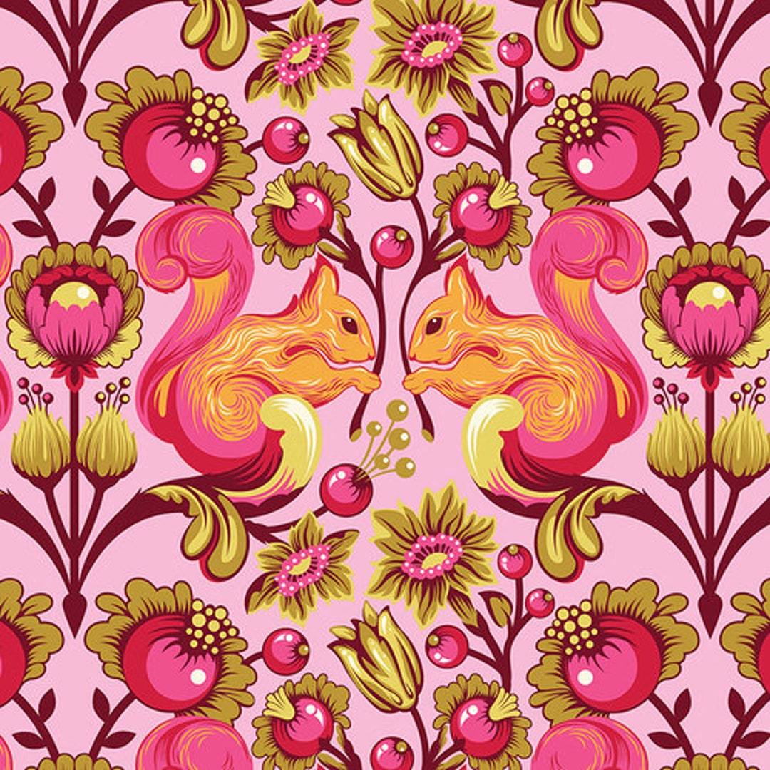 OOP Tula Pink Birds and Bees Squirrels Sunset - 1 Yard - Etsy