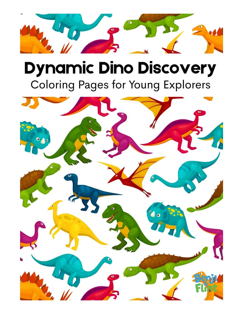 Dynamic Dino Discovery: Coloring Pages for Young Explorers, Children’s ...