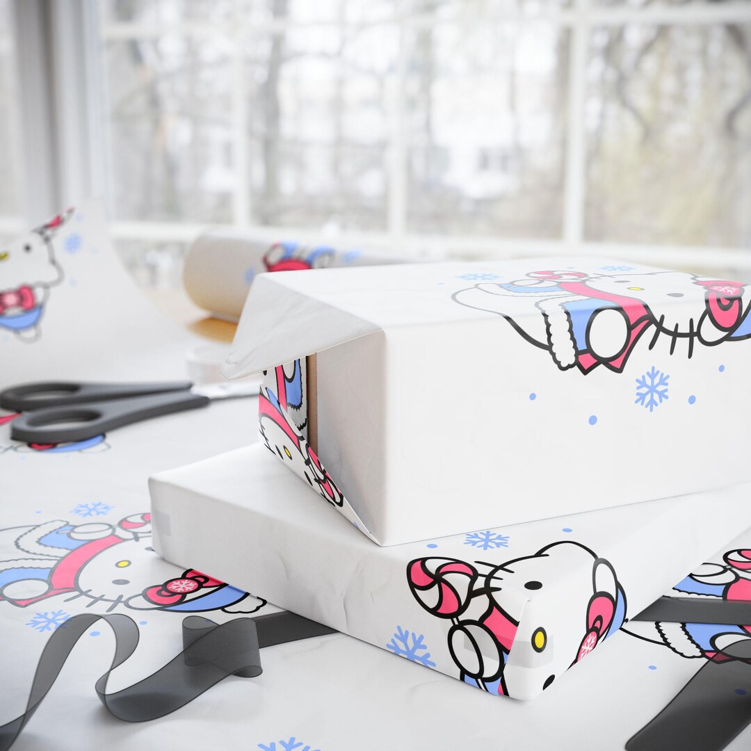 Wrapping Papers, Hello Kitty Cute Winter Theme Gift Wrap, Holiday ...