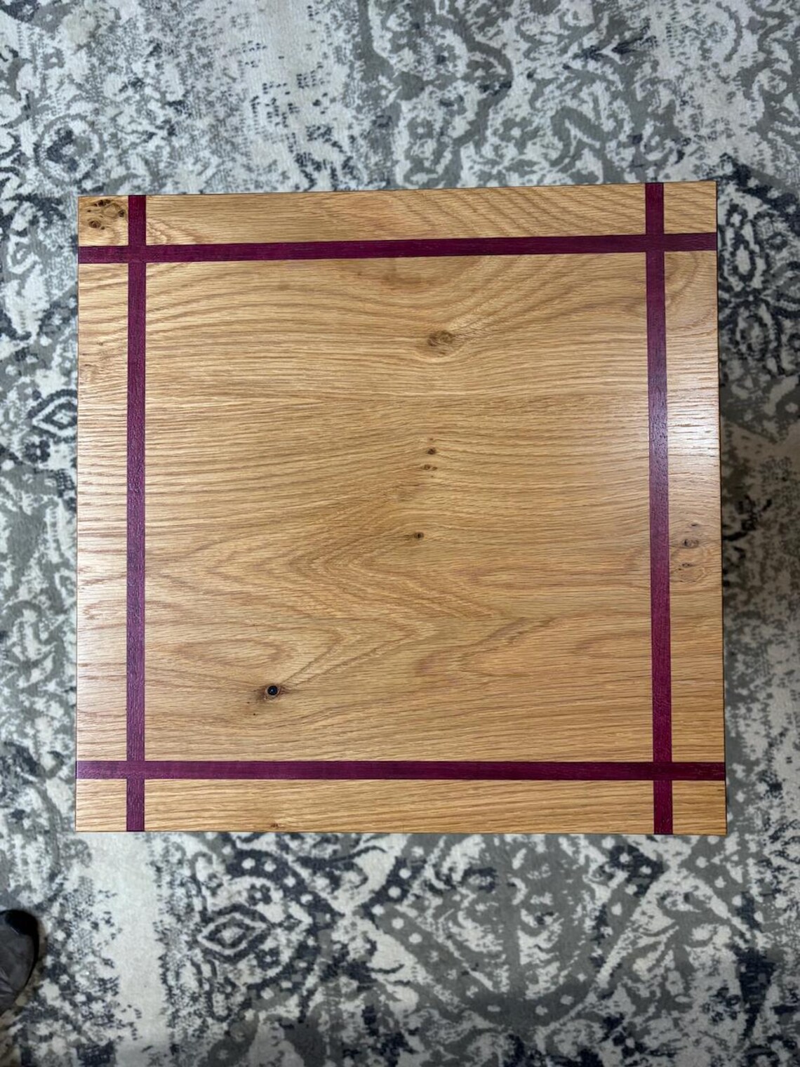 White Oak Table With Purple Heart Inlay - Etsy
