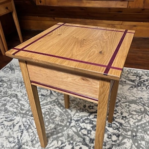 White Oak Table With Purple Heart Inlay - Etsy