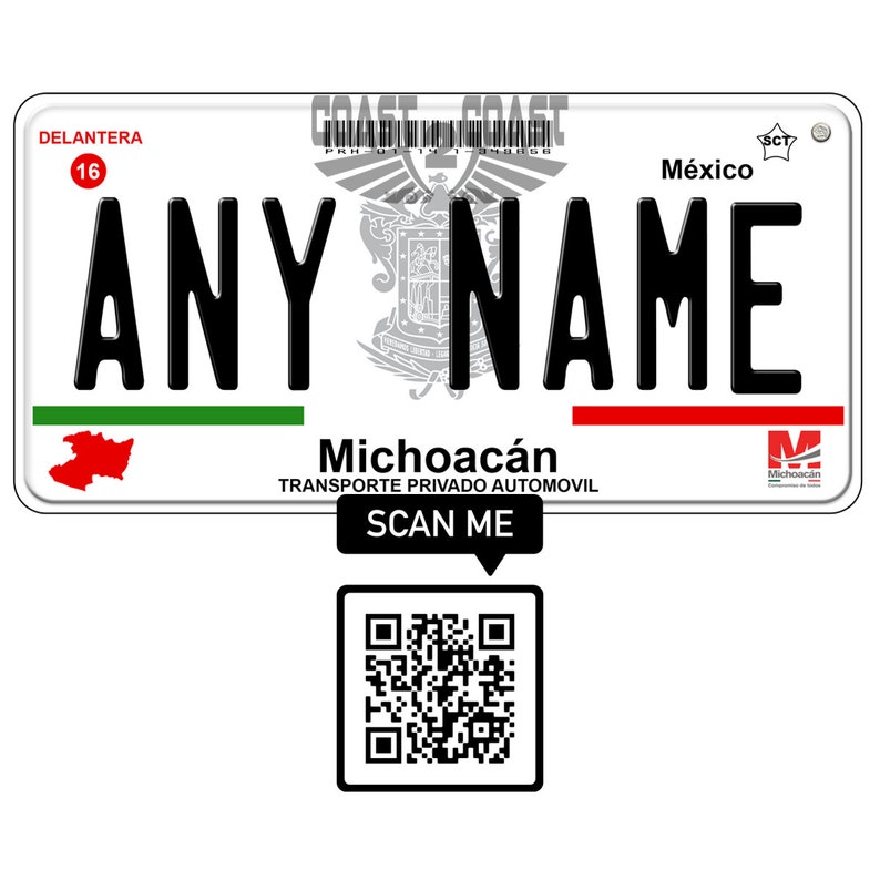 Michoacan Mexico Placa License Plate Different Styles - Etsy